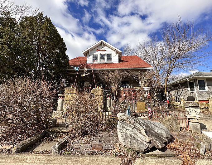The unassuming home that houses an extraordinary backyard wonder. Who knew suburban Ohio could hide such mystical treasures?
