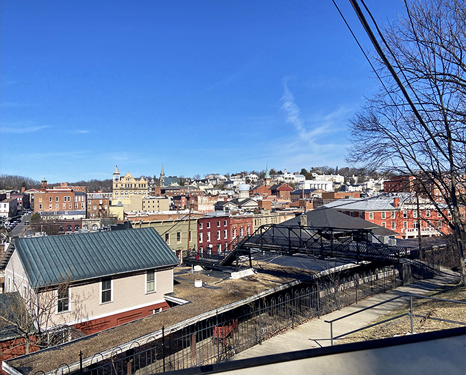 The view from above reveals a town that somehow makes rooftops look as charming as front porches.