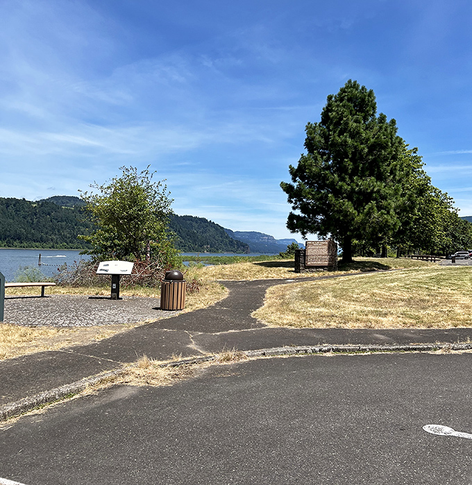 Blue skies frame the perfect pathway to adventure, with interpretive signs that tell the story of this magnificent landscape without the need for Wi-Fi.