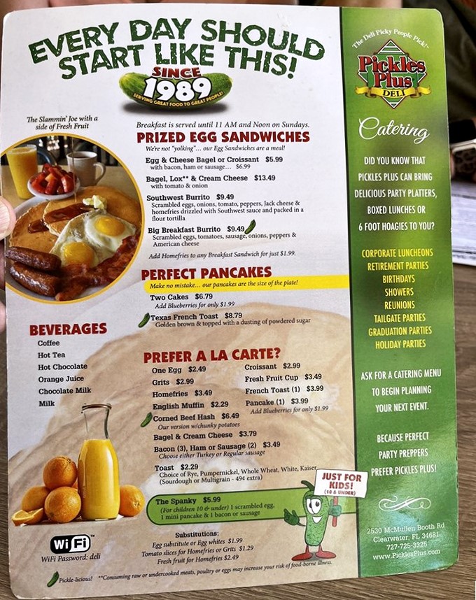 The breakfast menu promises "Every Day Should Start Like This!" A bold claim backed by egg sandwiches that would make any New Yorker nod in approval.