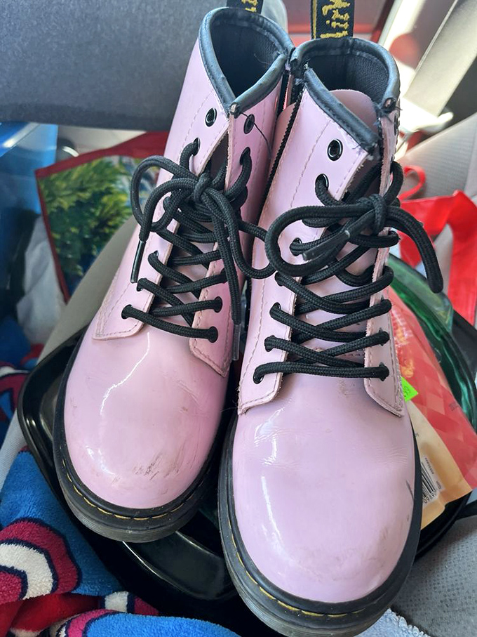 These pink Doc Martens are waiting for their second act&mdash;barely worn but full of personality and ready for new adventures.