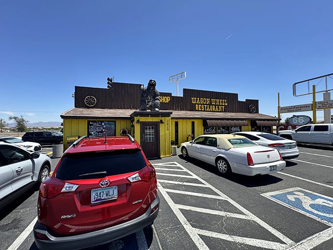 The Wagon Wheel Restaurant serves up hearty Americana with a side of nostalgia. Where truckers, tourists, and locals break bread under the same desert sky.