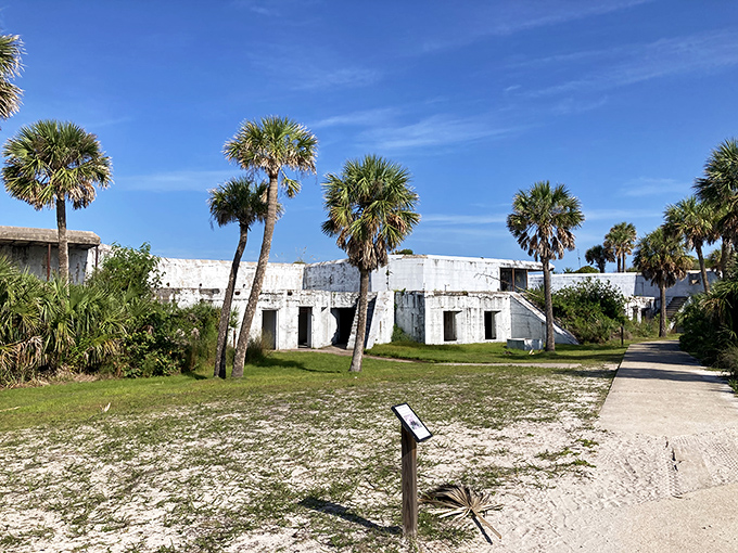 Nature slowly reclaims what man built. Fort Dade's ruins offer a haunting reminder that even concrete is no match for Florida's persistent greenery and relentless sunshine.