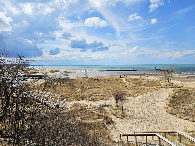 Nature's rollercoaster &ndash; these windswept dunes offer both a cardio workout and views that make your Instagram followers question your "just in Michigan" location tag.