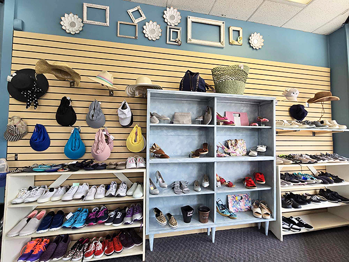 Shoe heaven exists in Meadville! From practical flats to statement heels, this wall of footwear makes Carrie Bradshaw's closet look positively restrained.