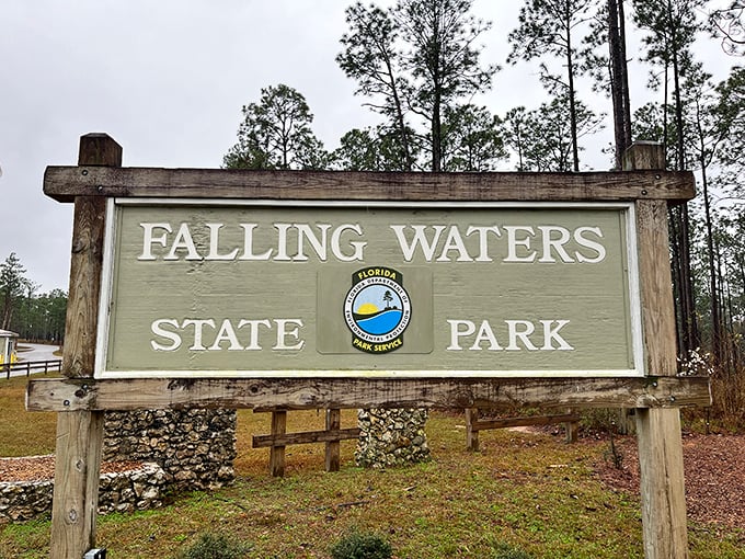 This entrance sign might as well say "Welcome to Florida's Best-Kept Secret" &ndash; no neon required when you've got natural wonders waiting.