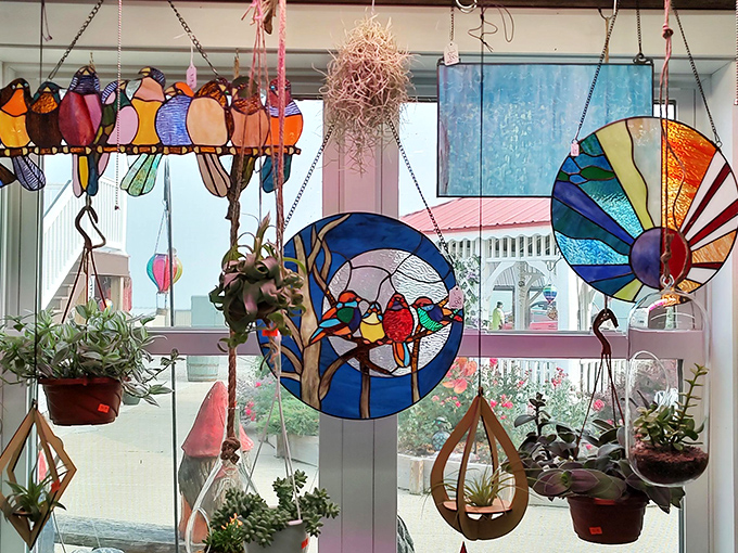 Stained glass suncatchers transform ordinary windows into kaleidoscopic light shows. Like having your own personal rainbow factory for less than dinner at Applebee's.