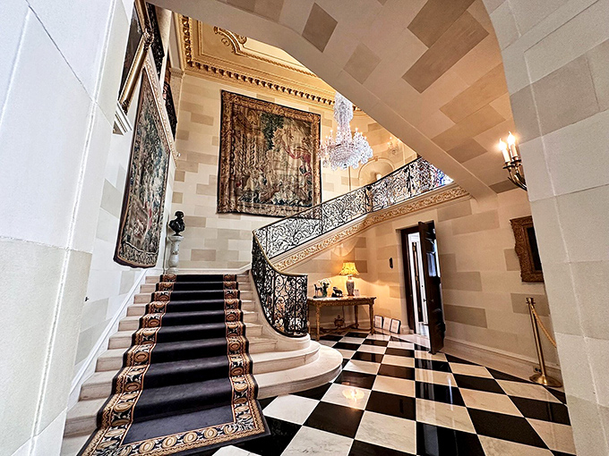 This grand staircase wasn't just built for walking&mdash;it was designed for dramatic entrances that would make Scarlett O'Hara rethink her technique.