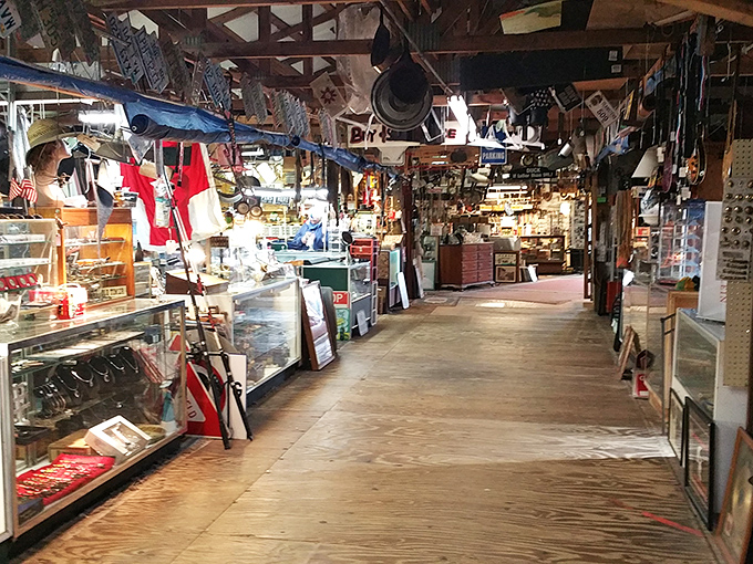 Treasure hunters navigate the wooden pathways between vendor stalls, where yesterday's memories become tomorrow's conversation pieces. The hunt is half the fun!