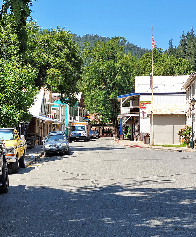 The kind of street where you expect to see a tumbleweed, but instead find mountain bikers and hikers swapping tall tales of trail conquests.