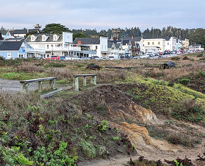 The village skyline looks like it was designed by a committee of artists, poets, and people who understand the value of a good ocean view.