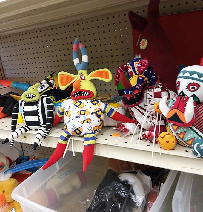 These colorful handcrafted creatures look like they escaped from a children's book illustrator's imagination. Each one uniquely weird and wonderful.