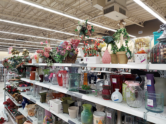 A botanical bonanza without the maintenance commitment! These artificial plants and colorful vases await their second chance to brighten someone's windowsill.
