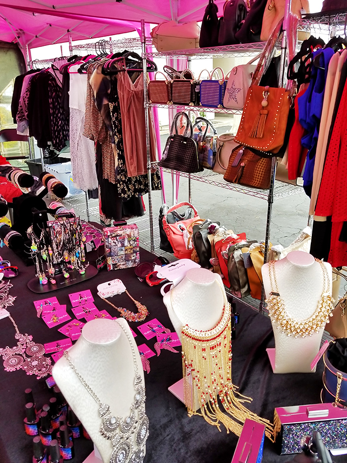 A kaleidoscope of accessories that would make Iris Apfel nod in approval. Those statement necklaces aren't just jewelry&mdash;they're conversation starters with clasps.