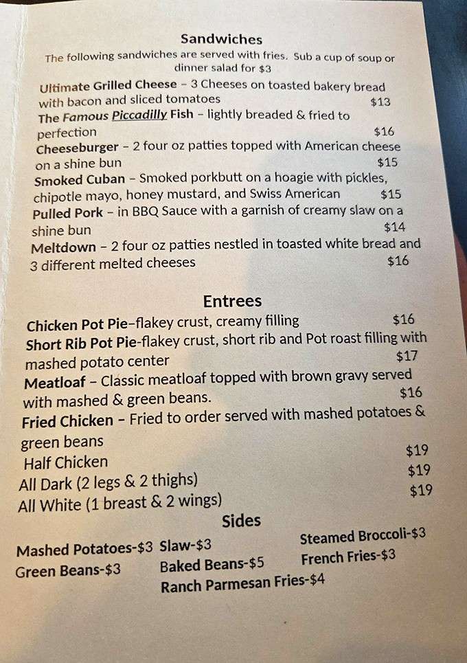 A menu that reads like a love letter to American comfort classics, with fried chicken taking center stage.