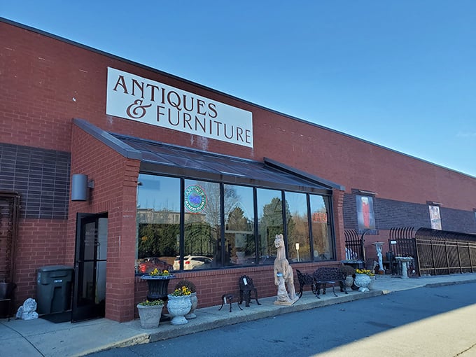 Clean lines and welcoming planters suggest this isn't your grandmother's dusty attic&mdash;it's organized treasure hunting at its finest.