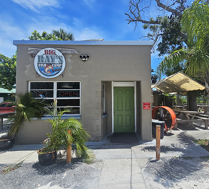 Don't let the cinder block exterior fool you&mdash;Big Ray's Fish Camp is where Tampa locals go when they're serious about seafood. That green door leads to grouper nirvana!