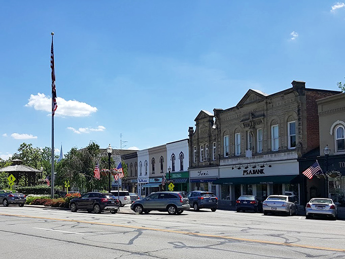 Chagrin Falls' main street curves like a welcoming smile, inviting you to slow down and savor small-town magic.