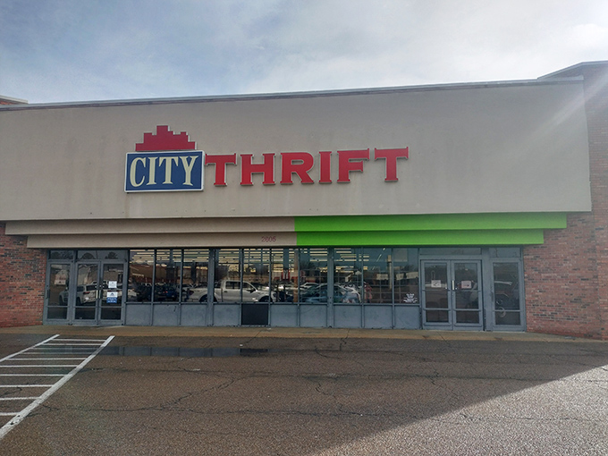 City Thrift's clean exterior promises the organized shopping experience every thrifter dreams about.