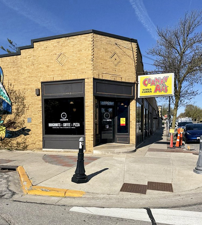 Don't judge this book by its cover - that modest brick exterior conceals some seriously impressive donut artistry within.