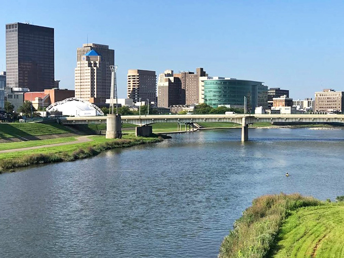 Dayton's skyline rises from the riverbank like a city that remembers its aviation roots while keeping housing costs grounded.