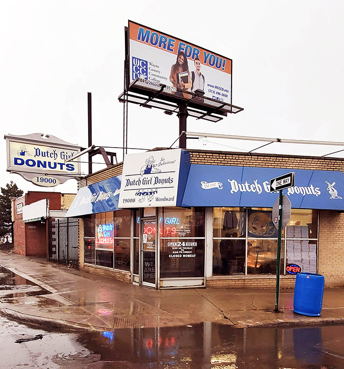 Dutch Girl's vintage charm and that classic blue signage transport you straight back to donut shop glory days.