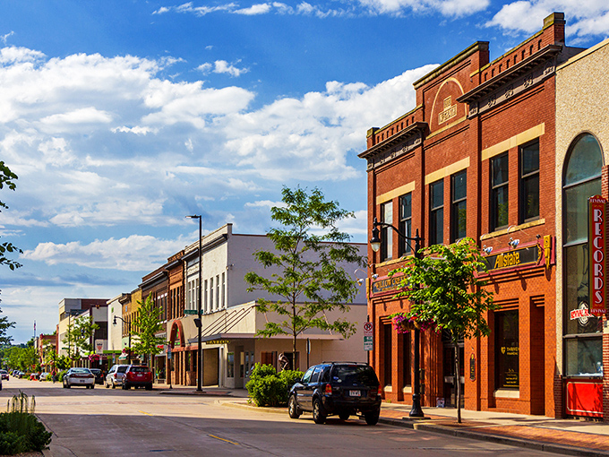 Eau Claire: Beautiful brick buildings house affordable treasures in this artistic hub. The kind of main street Norman Rockwell would've painted!