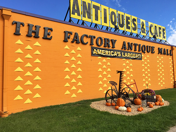 America's largest antique mall boasts a harvest display that screams "autumn" louder than a pumpkin spice latte convention.