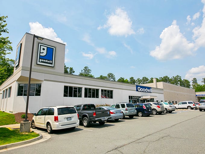 Goodwill's spacious layout invites leisurely browsing, where every aisle holds potential discoveries for the patient shopper.