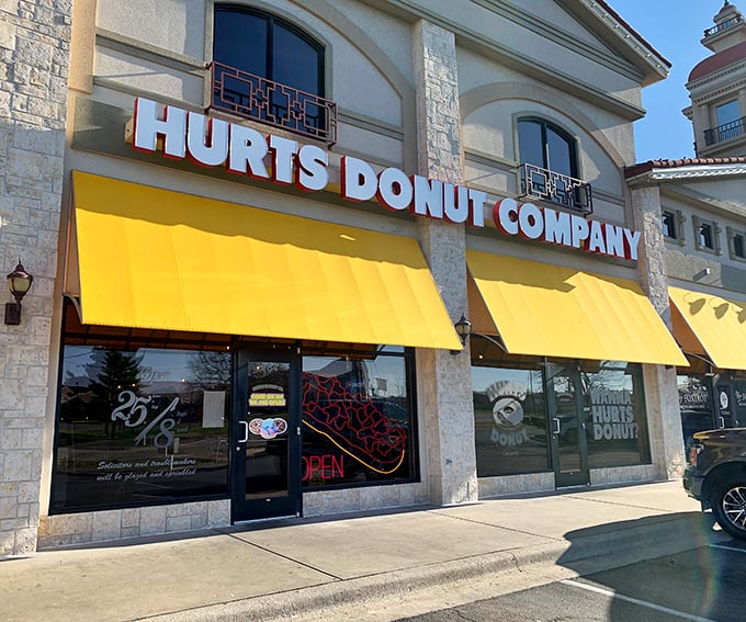 Hurts Donut's cheerful yellow awnings practically shout "happiness lives here" to every passing sweet tooth.