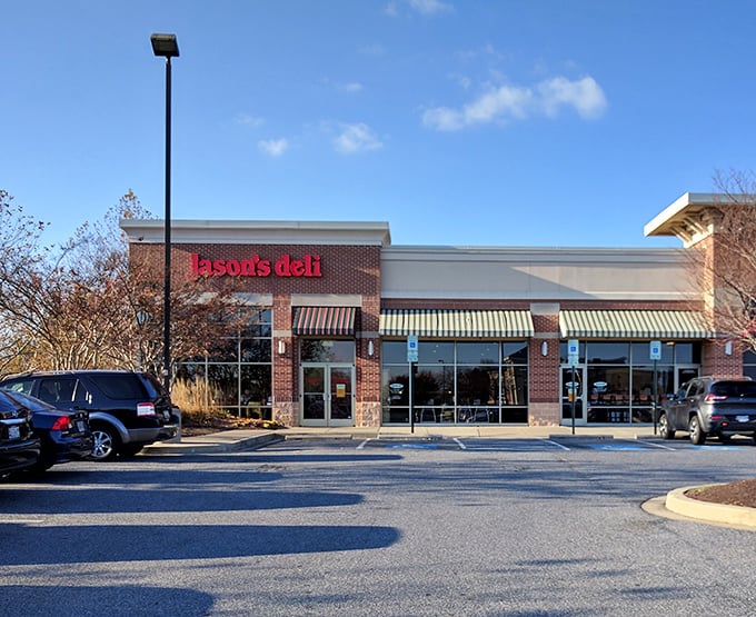 Jason's Deli brings a splash of brick-and-mortar warmth to the shopping center landscape. A sandwich oasis awaits.