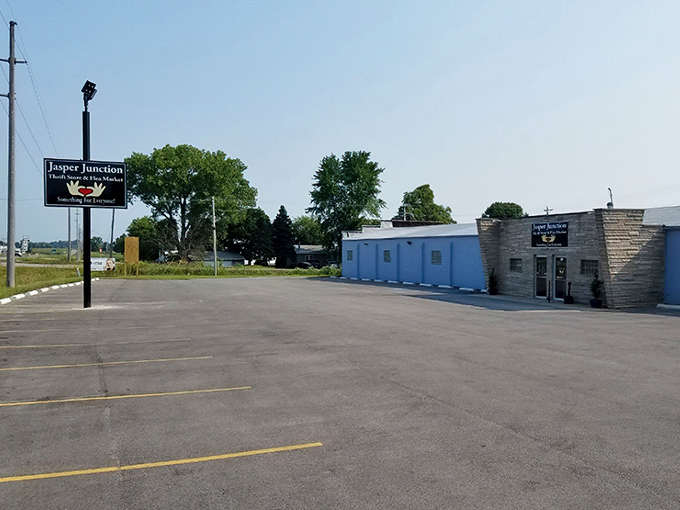 This blue building along the highway hides incredible deals &ndash; small-town charm meets serious thrift store magic here.