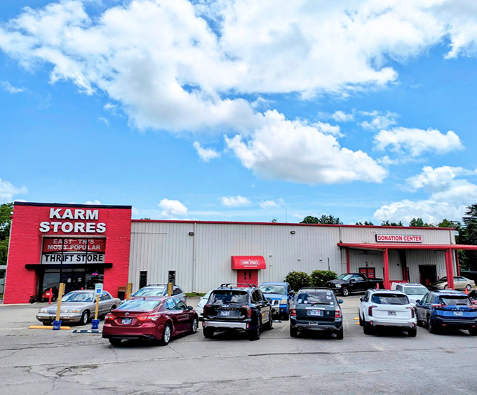KARM's red-hot exterior matches the blazing deals waiting inside this bargain hunter's paradise.