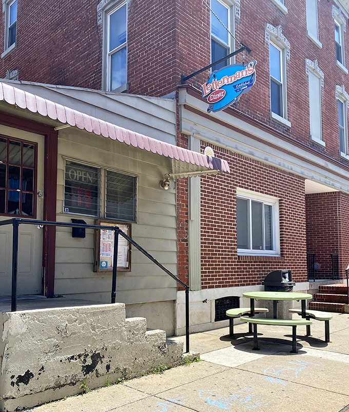 Tucked into this brick building is a treasure trove of homestyle cooking. The picnic table hints at the casual vibe inside.