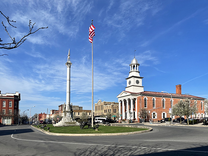 Lewistown's stately courthouse square anchors a community where handshakes still seal deals and friendships.