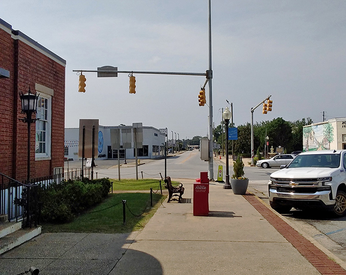 Classic downtown architecture frames Monroeville's streets like pages from a beloved novel.