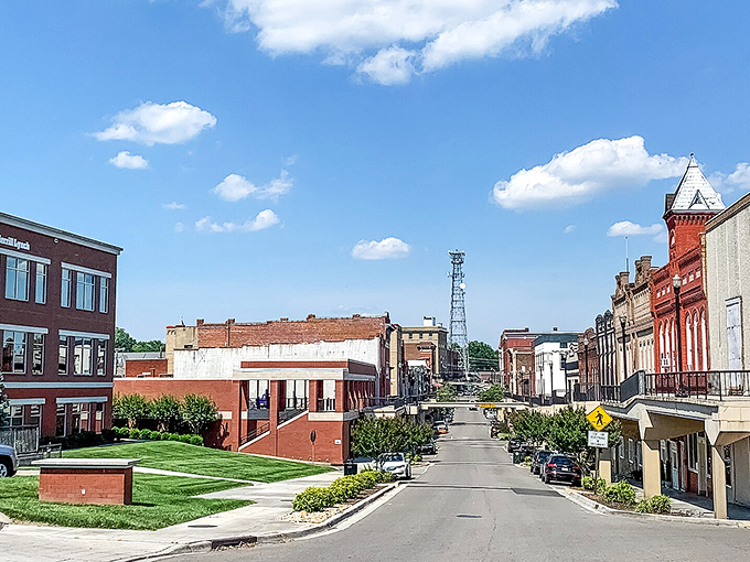 Morristown's unique downtown features the distinctive SkyMart elevated sidewalk system, a quirky architectural treasure worth exploring.
