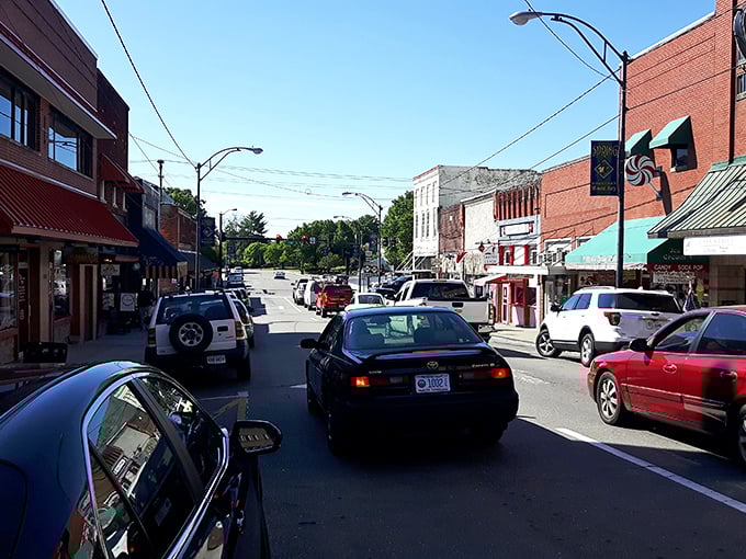 Mount Airy's Main Street stretches like a Norman Rockwell painting come to life, complete with friendly faces.