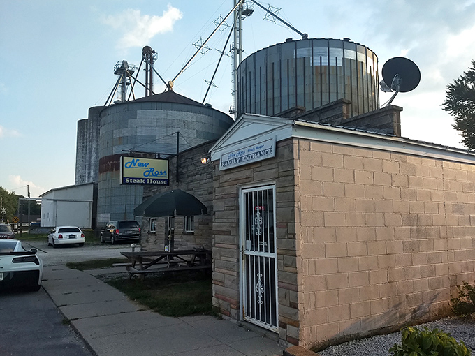 Grain silos and great steaks make unlikely neighbors, but New Ross makes it work beautifully.