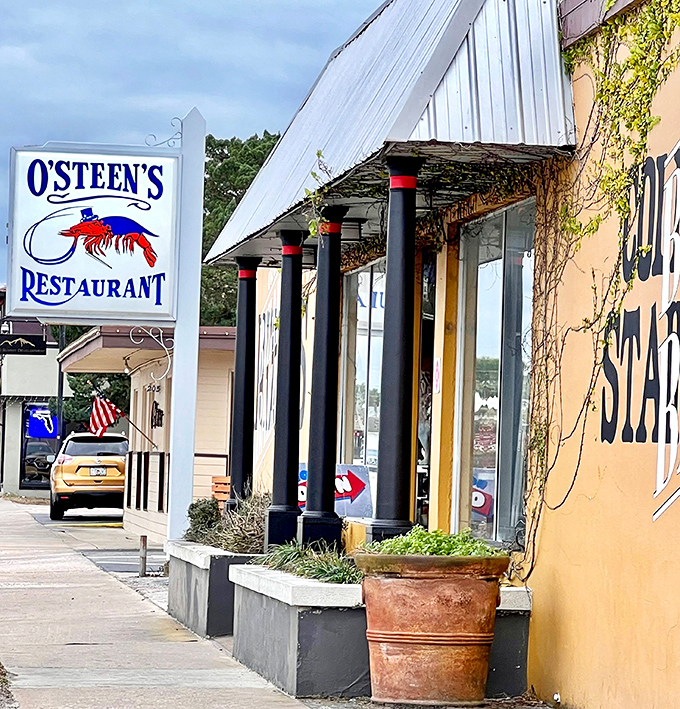 O'Steen's humble storefront whispers of decades serving St. Augustine's most discerning local palates.
