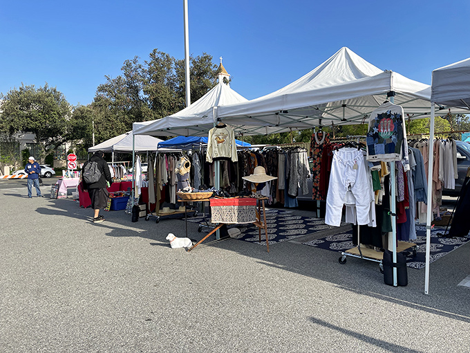 White tents line up like a small village where every booth holds potential treasure discoveries.