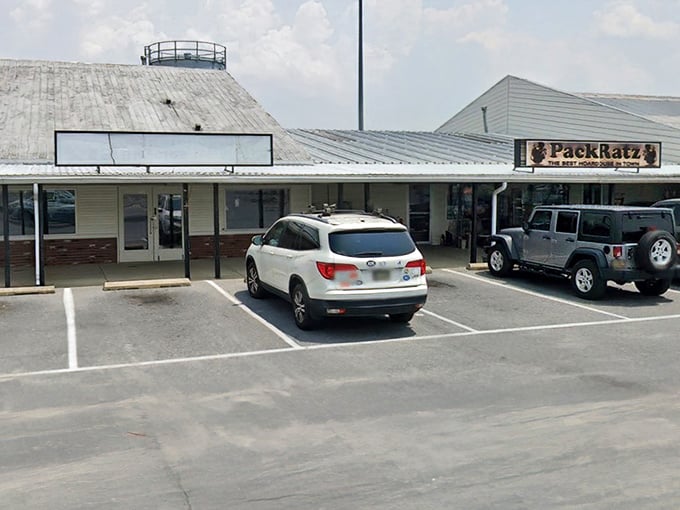 PackRatz welcomes treasure hunters with ample parking and the promise of endless discoveries waiting inside.