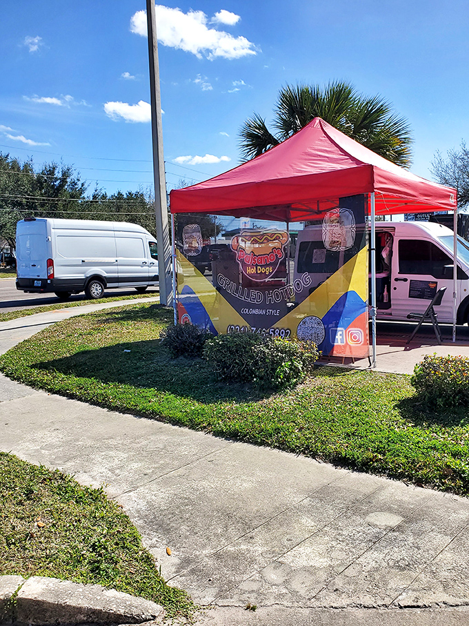 Paisano's proves that great hot dogs can come from the most unexpected places, like this colorful roadside tent.