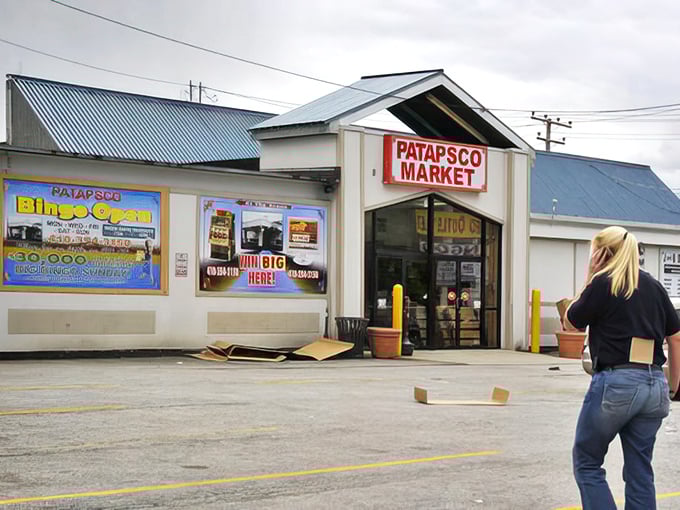 Patapsco Market's entrance promises big wins beyond bingo. Step inside and let the treasure hunt begin!