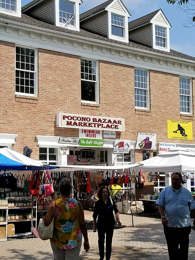 This brick marketplace stands ready to welcome treasure seekers with promises of deals that would make your thrifty uncle proud.