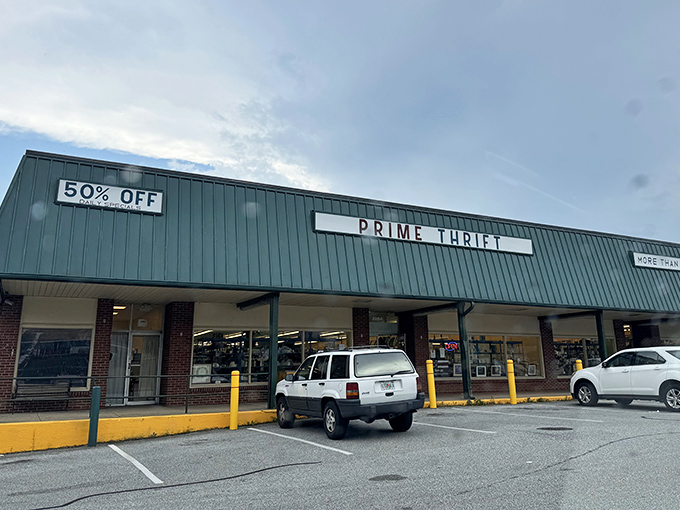 When a thrift store boldly advertises "50% OFF," you know they're serious about moving merchandise fast.