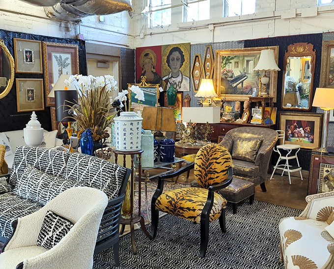 Antique furniture and vintage treasures create a decorator's paradise at Raleigh's famous fairground flea market.