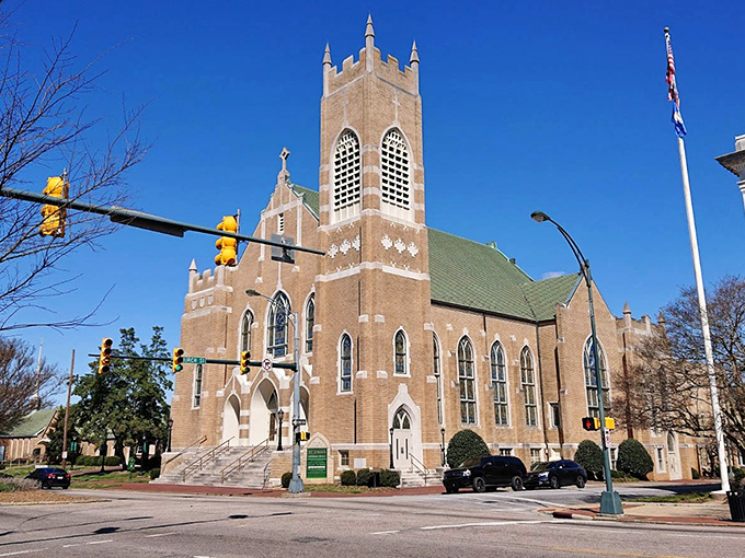 Salisbury's historic building stands proud, like a distinguished gentleman who's seen it all and lived to tell.