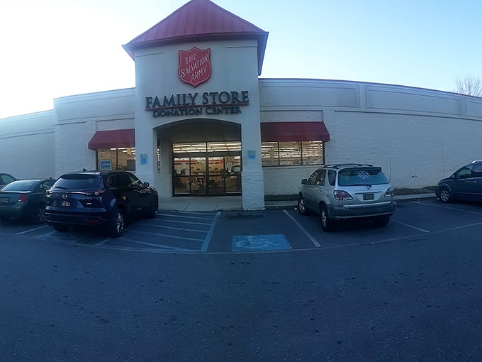 The Salvation Army Family Store in Dover offers a modern shopping experience with its clean exterior and spacious parking.