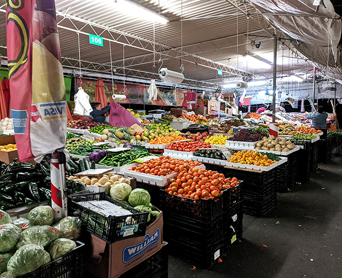 Produce paradise! San Jose Flea Market's fruit and vegetable section could make even a committed carnivore consider going plant-based for a day.